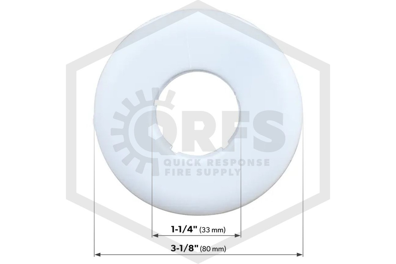 Pipe Wall Plate | Plastic | White | 1 in. IPS | 1-1/4 in.