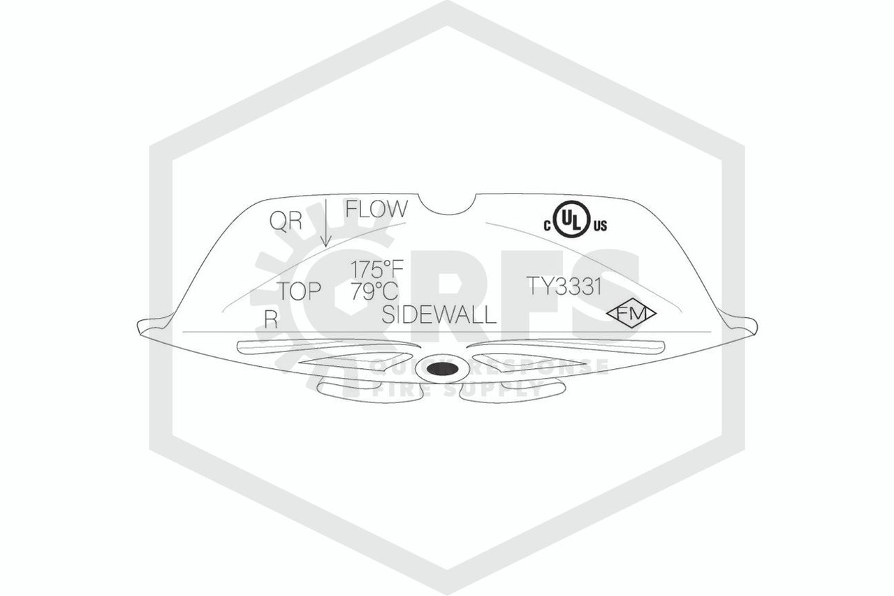 Sidewall Sprinkler Head | TY3331 Tyco™ | 5.6K | Brass | 175F