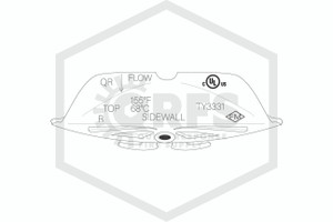 Sidewall Sprinkler Head | TY3331 Tyco™ | 5.6K | Chrome | 155F