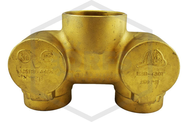 Recessed Straight FDC | 4 x 3 x 3 NPT | Cast Brass