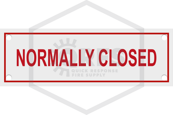 Normally Closed Sign | 6 in. x 2 in. | White & Red