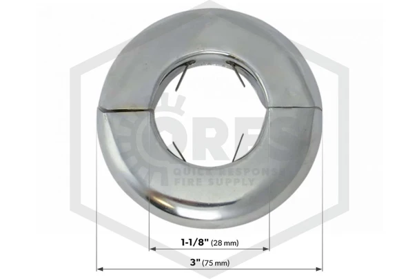 Pipe Wall Plate | Metal | Chrome | 3/4 in. IPS | 1 in.