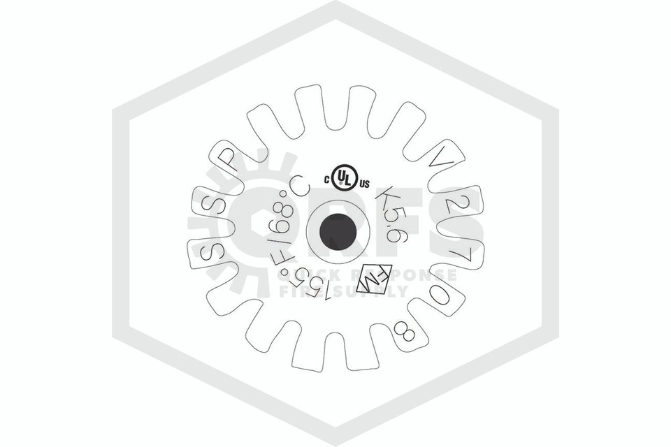 Pendent Sprinkler Head | V2708 Victaulic™ | 5.6K Chrome 155F