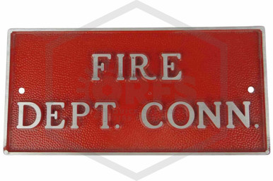 Fire Dept. Conn. Sign | 8 in. x 4 in. | Red & Aluminum