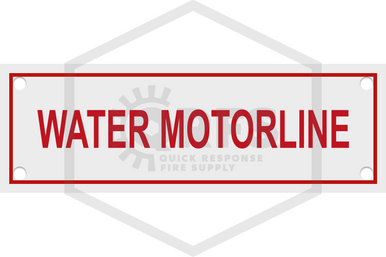 Water Motorline Sign | 6 in. x 2 in. | White & Red