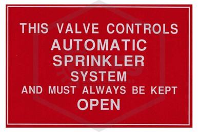 Valve Controls Sign | 4 in. x 6 in. | Red & White