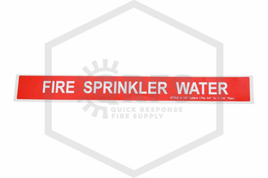 Fire Sprinkler Water Decal Pipe Markers 1/2 in. Letters 1 in. x 9 in.