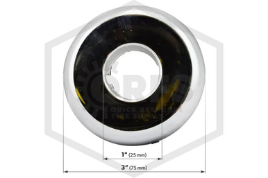 Pipe Wall Plate | Plastic | Chrome | 3/4 in. IPS | 1 in.