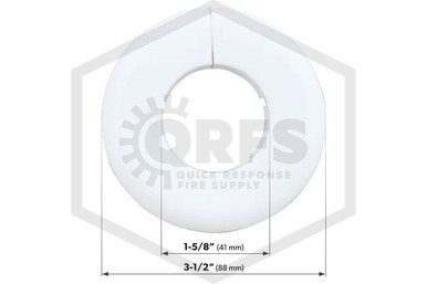 Pipe Wall Plate | Plastic | White | 1-1/4 in. IPS | 1-5/8 in.
