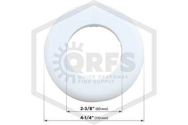Pipe Wall Plate | Plastic | White | 2 in. IPS | 2-3/8 in.