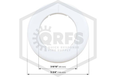 Pipe Wall Plate | Plastic | White | 3 in. IPS | 3-3/8 in.