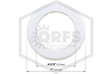 Pipe Wall Plate 4 in IPS | White Plastic | 4-5/8 in ID | QRFS