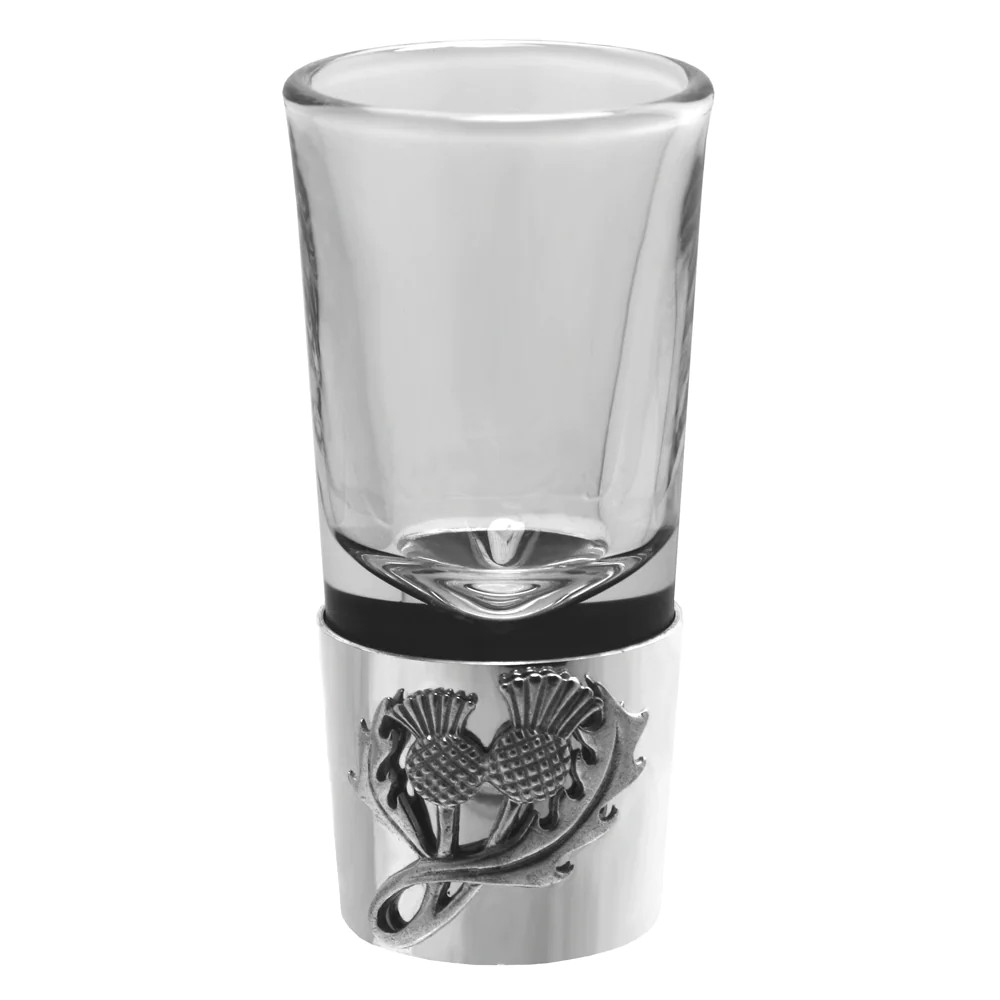Shot Glass | Scottish Thistle Badge - Pewter - Burnett's & Struth ...