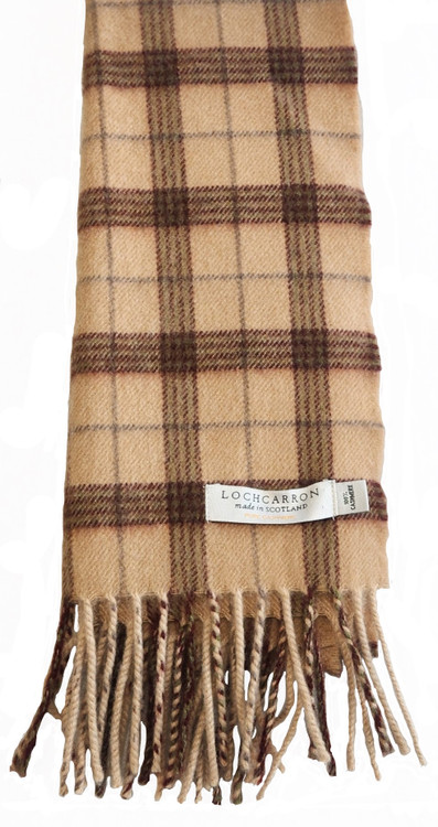 Lochcarron | Cashmere Scarf Camel Check - Burnett's & Struth Scottish ...