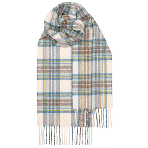 Beau | Stewart Blue Dress Tartan Luxury Cashmere Scarf - Burnett's ...