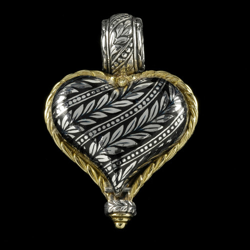 Reversible Heart Pendant Sterling Silver 18k Gold Enamel | BowmanOriginals