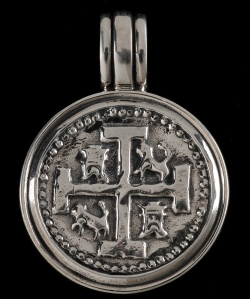 Spanish Coin Medallion Pendant Sterling Silver | BowmanOriginals