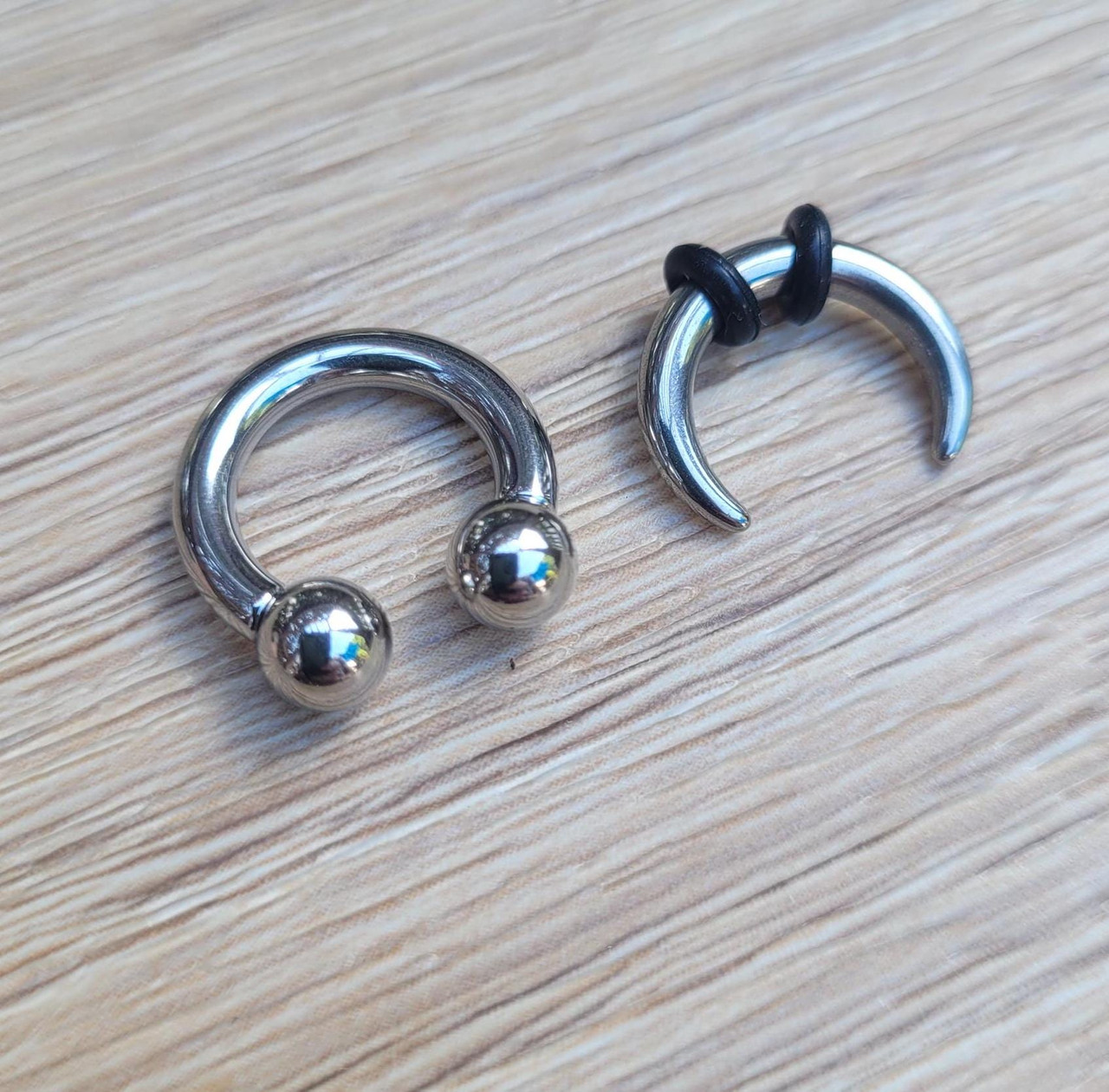 Set of 2 Horseshoe Pincher Silver 316L Surgical Steel 0g 2g 4g 6g 8g ...