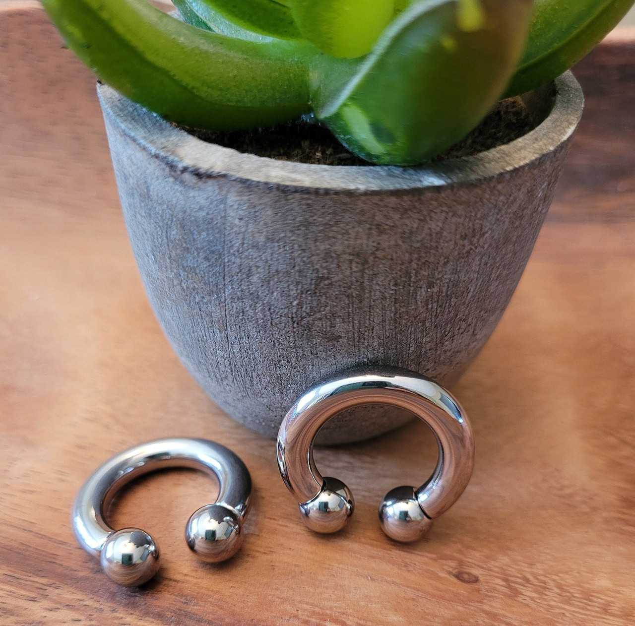 Pair Horseshoe Circular Barbell 316L Surgical Steel Internally Threaded ...