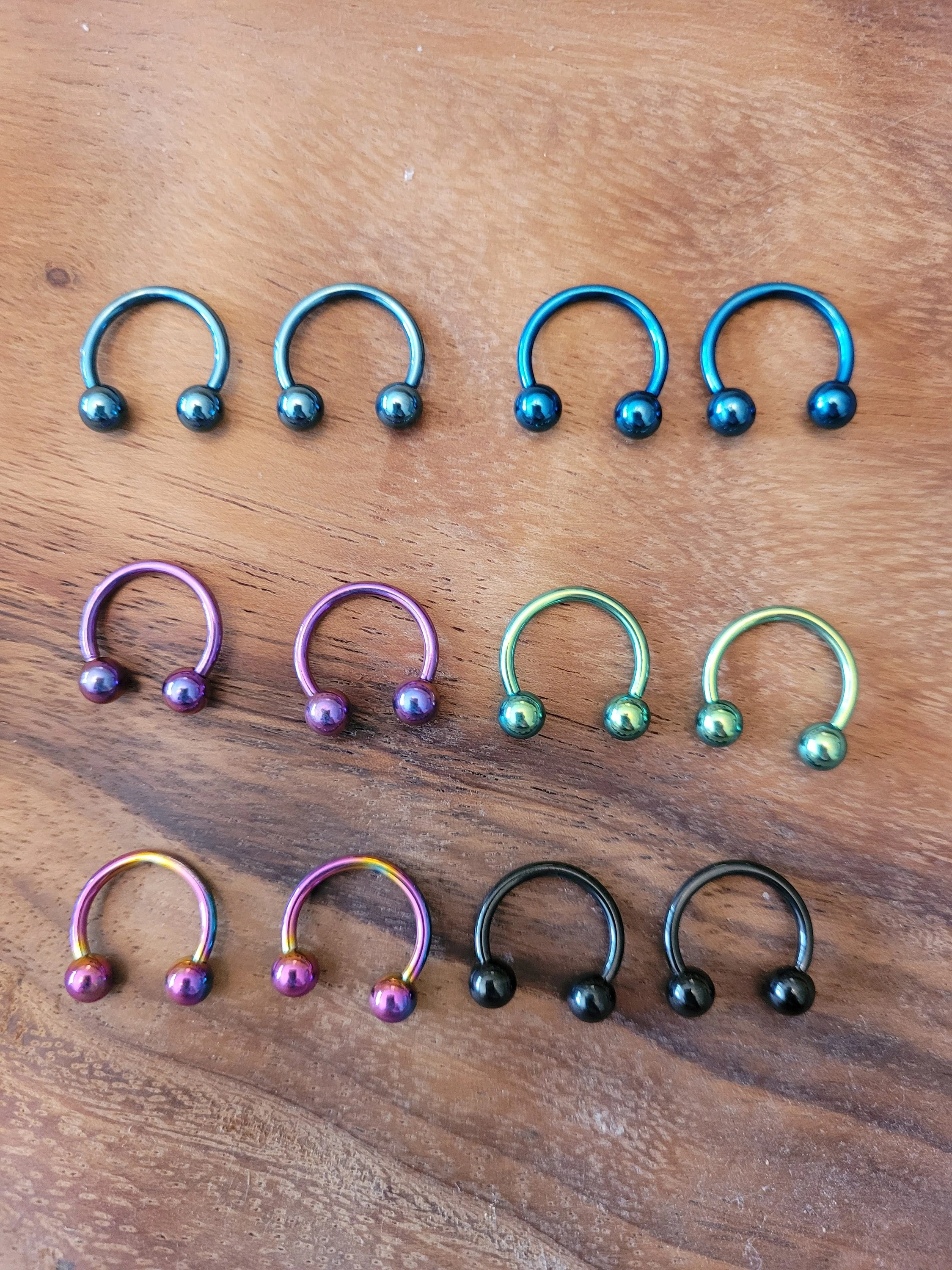 Pair Titanium Steel Pinchers Ear Plugs Horseshoes Gauges Septum ...