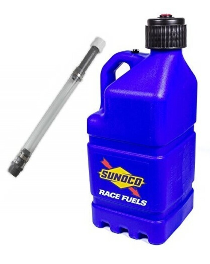 Sunoco Blue 5 Gallon Racing Fuel Jug with Deluxe Hose Kit