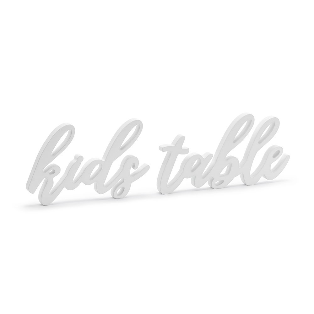 Wooden Inscription Kids Table White 38x10cm | Table Decorations ...
