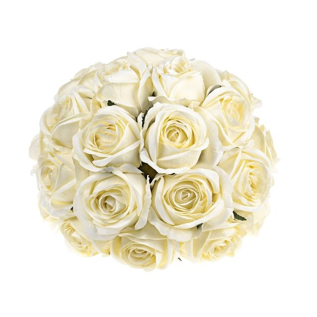 Artificial Eternity Rose Centrepiece Cream 28 cm | Artificial Flower ...