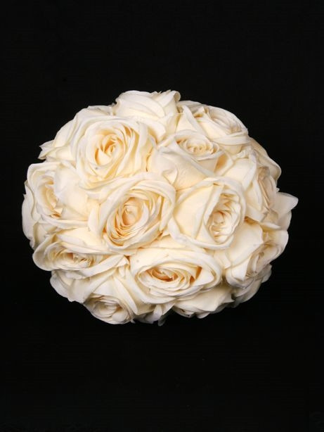 Artificial Eternity Rose Ball Cream 26 cm - Country Baskets