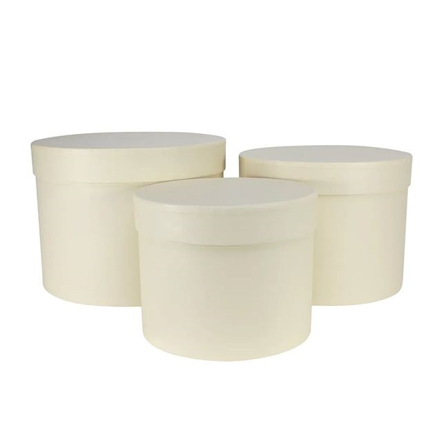 HAT Box Cream Set Of 3 - Country Baskets