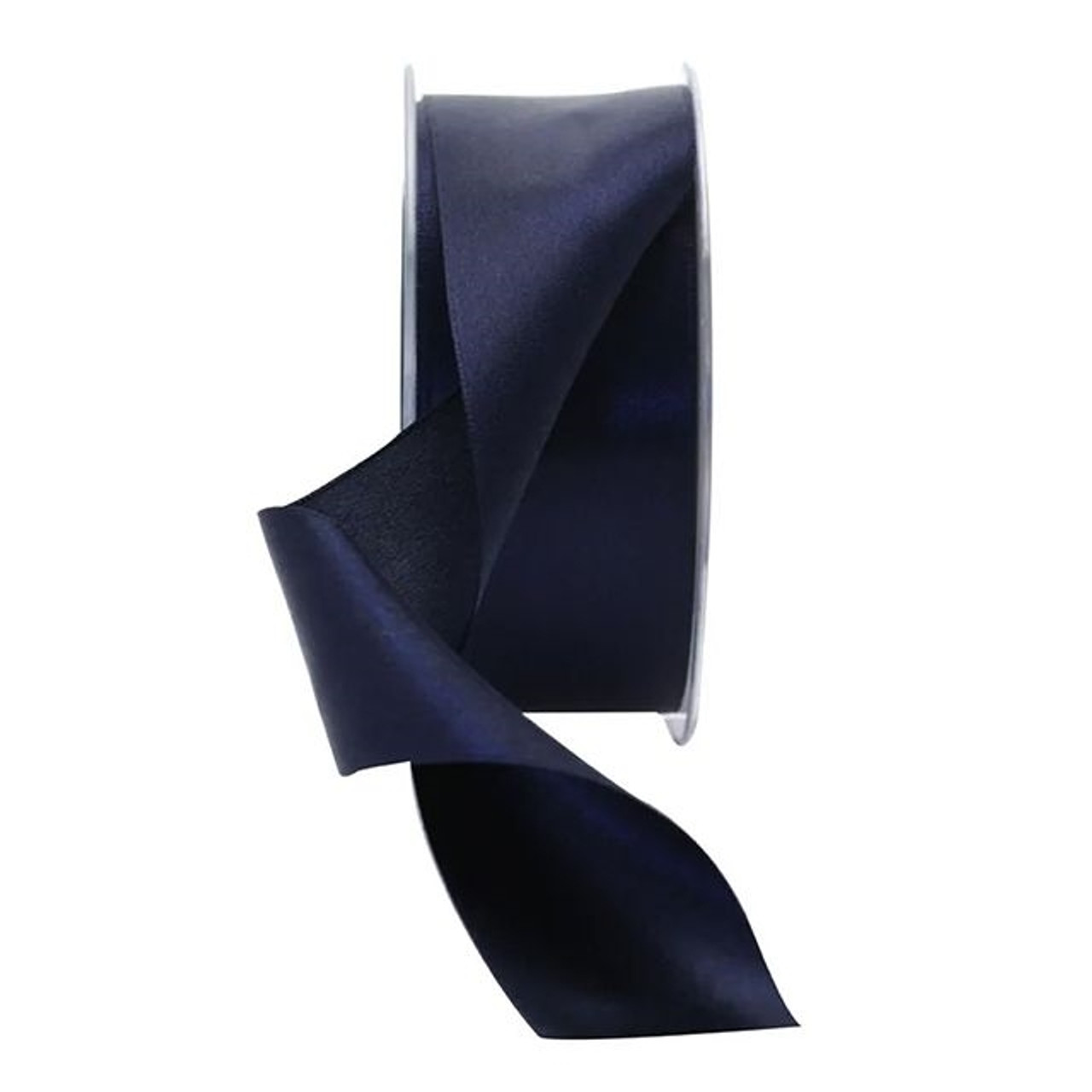 Navy Blue Satin Ribbon 38mm Country Baskets