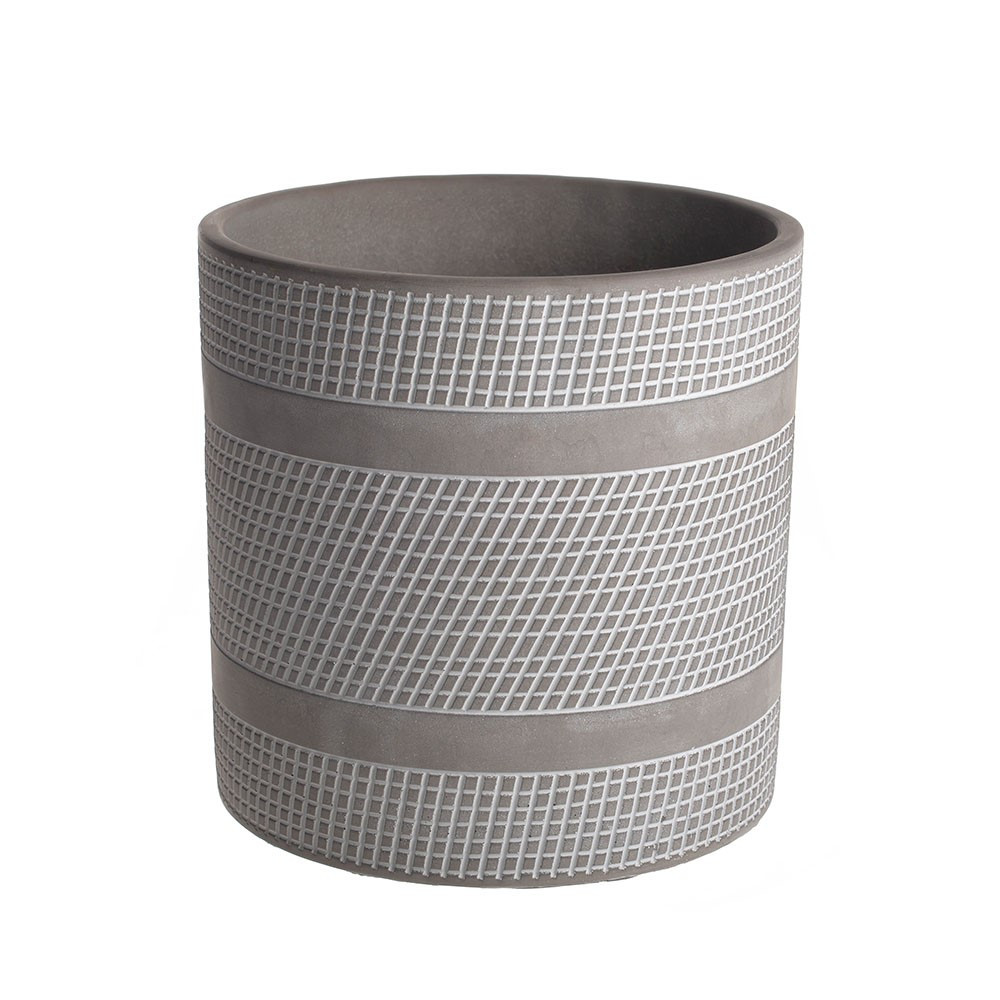 Large Grey Cement Pot - Country Baskets