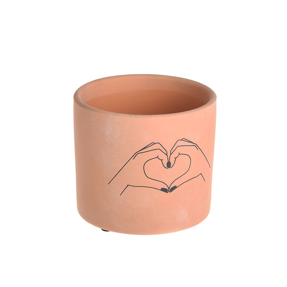 Peace and Love Heart Plant Pot 10.5cm - Country Baskets