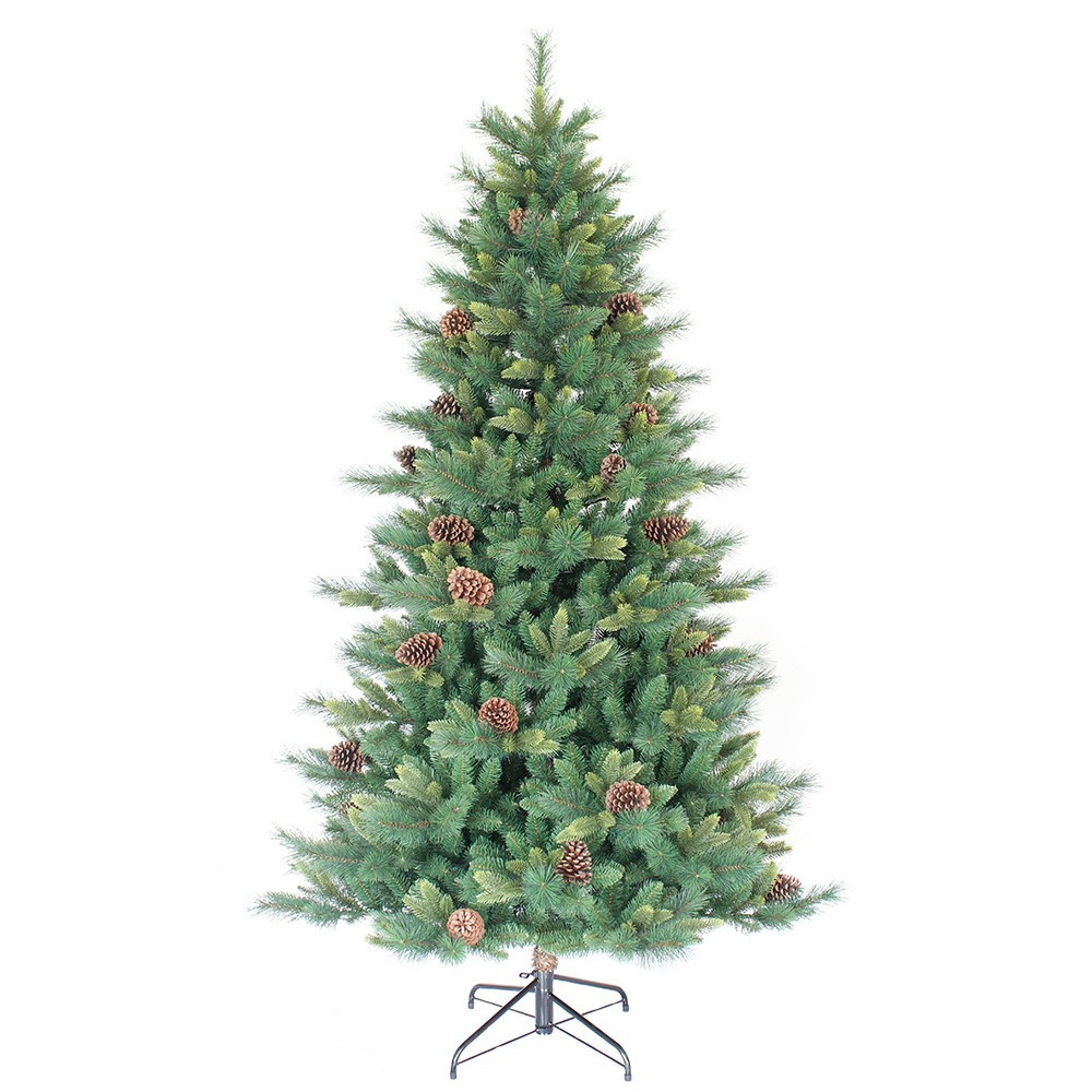 6FT Mixed Pine Tree with cones and Metal Stand - Country Baskets