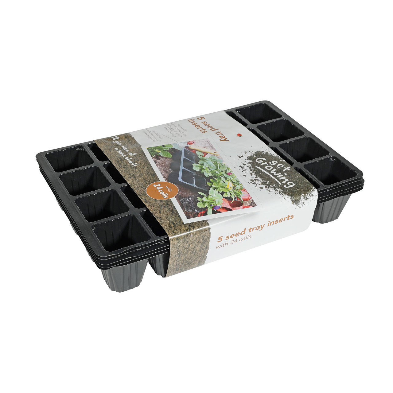 Seed Tray Black 24 Inserts 5pk - Country Baskets