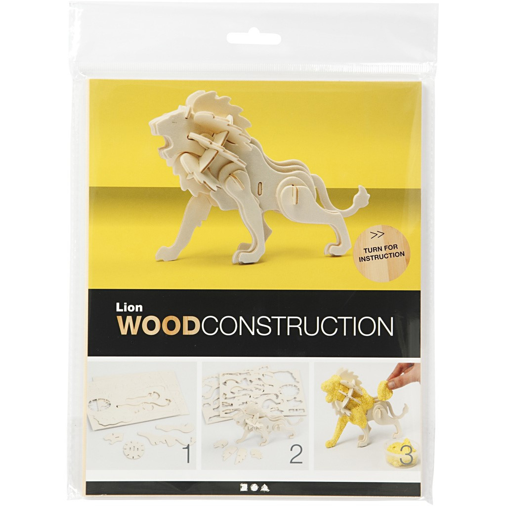 3D Construction figure, lion, size 18,5x7x7,3 , 1 pc | Craft & Hobby ...