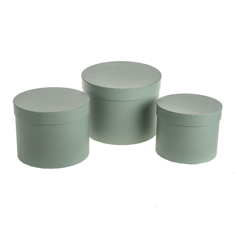 Hat Box Soft Green Set of 3 Largest - D19 x H14.4cm | Hat Boxes ...