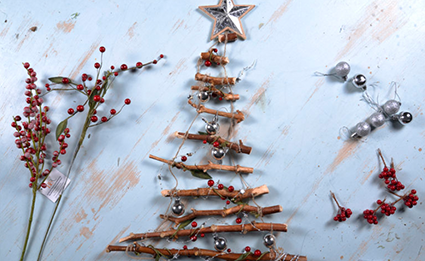 How-To: Hanging Stick Christmas Tree - Country Baskets