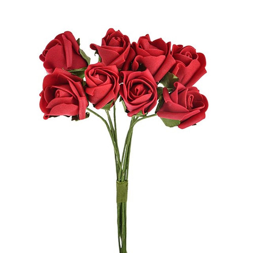 Foam Rosebud Red x8 - Country Baskets