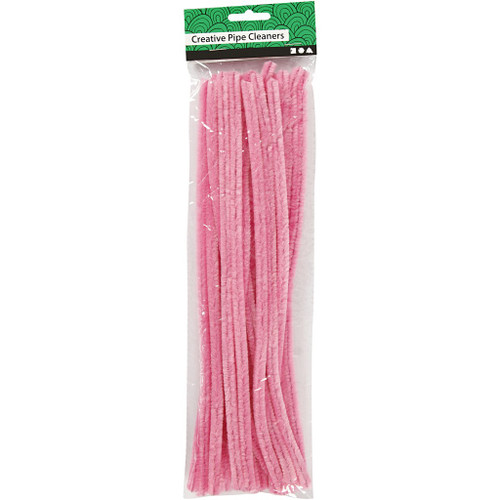 Pipe Cleaners, pink, L: 30 cm, thickness 9 mm, 25 pc/ 1 pack | Craft ...