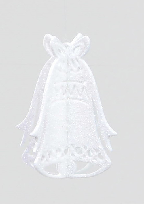 4" 3D Bell Decoration White - Country Baskets