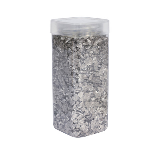 Pearlised Glass Pebbles 5-8mm - Silver - Square Jar -750gr | Floristry ...