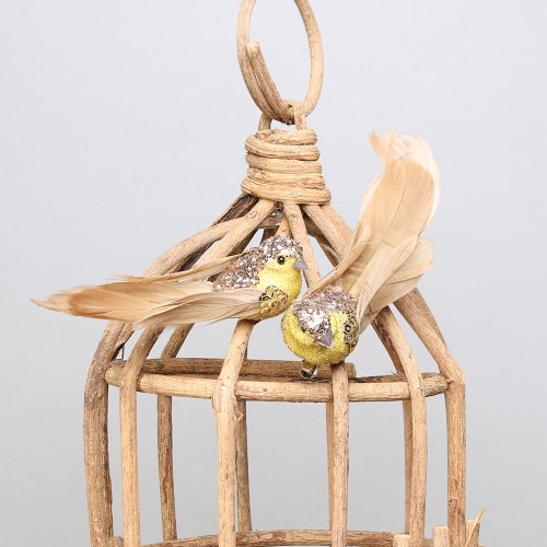 Gold Glitter Bird w/clip | Novelty Christmas Decorations | Country Baskets