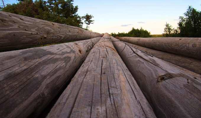 Milling Used Telephone Poles - Woodland Mills