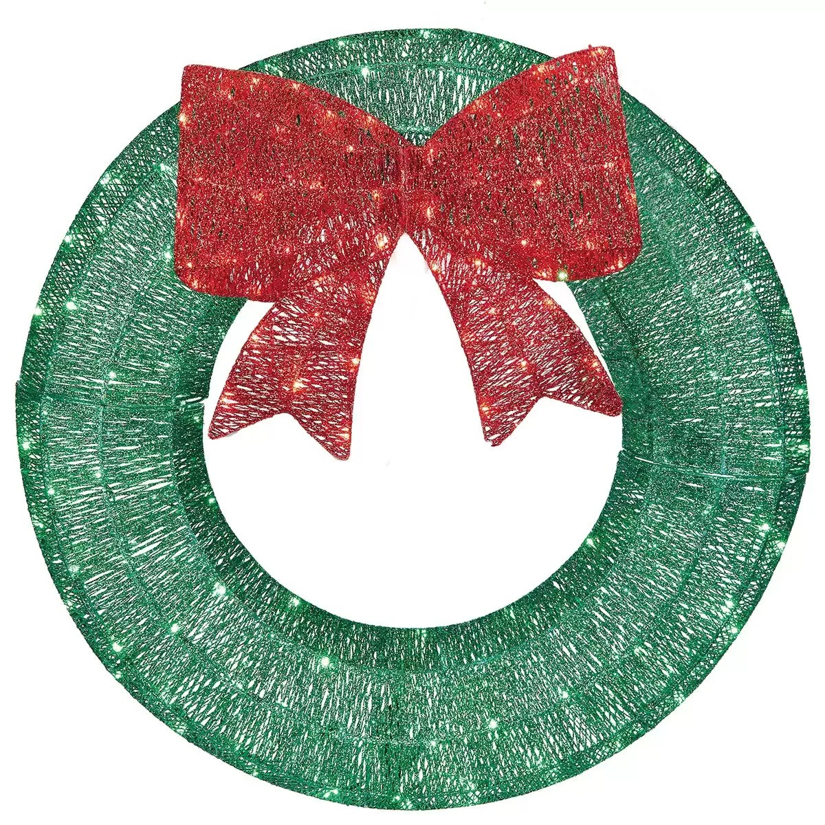 Christmas Wreath Glitter String Extra Large with 150 LED Lights - Buzz ...