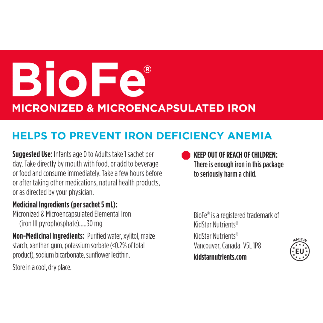 BioFe® Liquid Iron 30 mg Sachets – Sugar-Free Iron Supplement