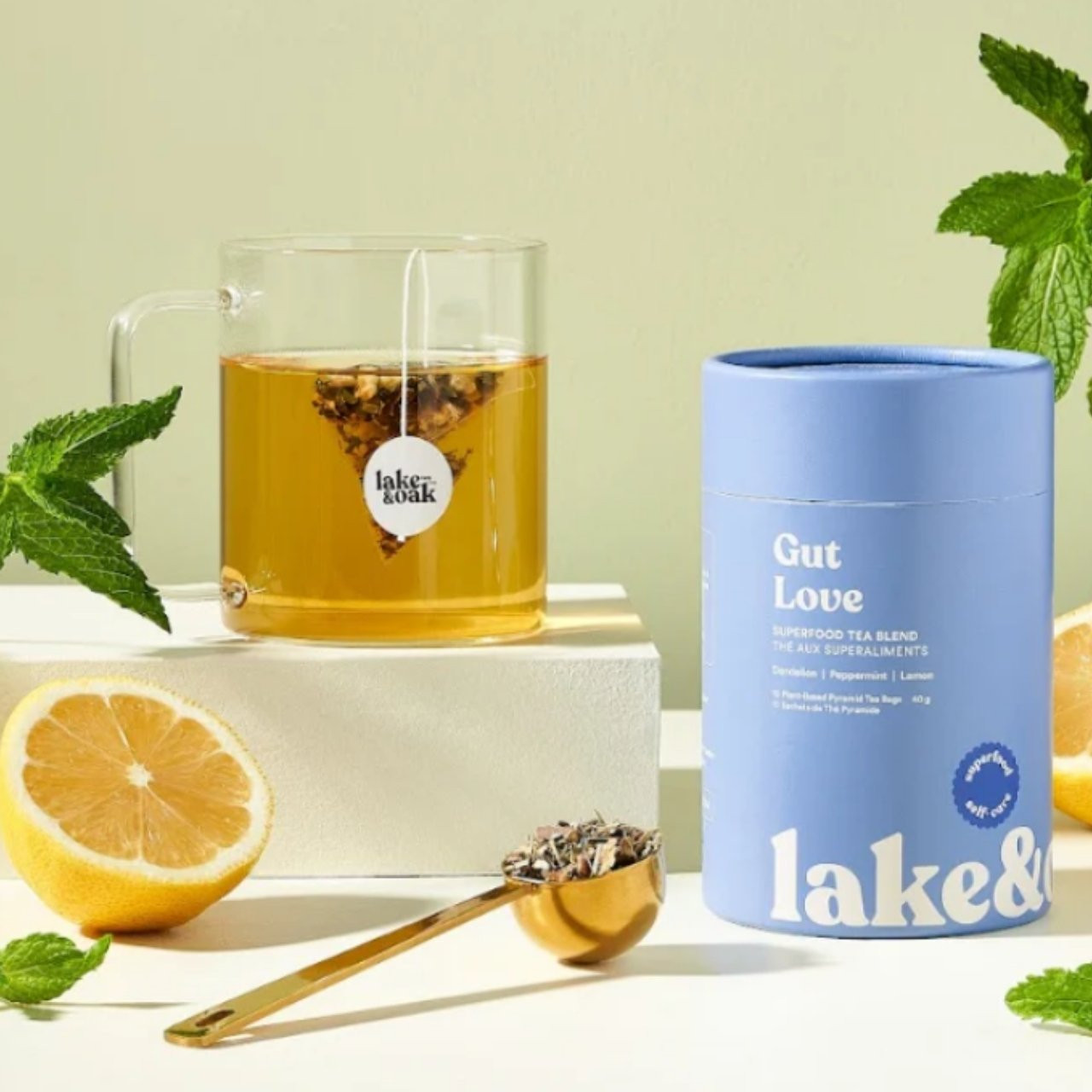 Lake & Oak Gut Love Superfood Tea Blend | Organic Herbal Tea | Good ...