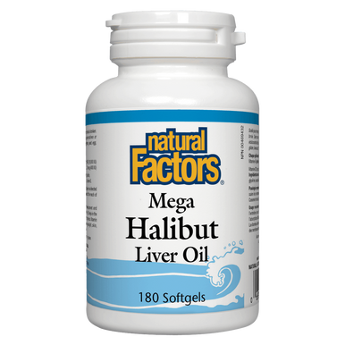 Natural Factors Mega Halibut Liver Oil - 180 Softgels