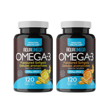 AquaOmega High EPA Omega-3 Flavoured Softgels | 120 Softgels