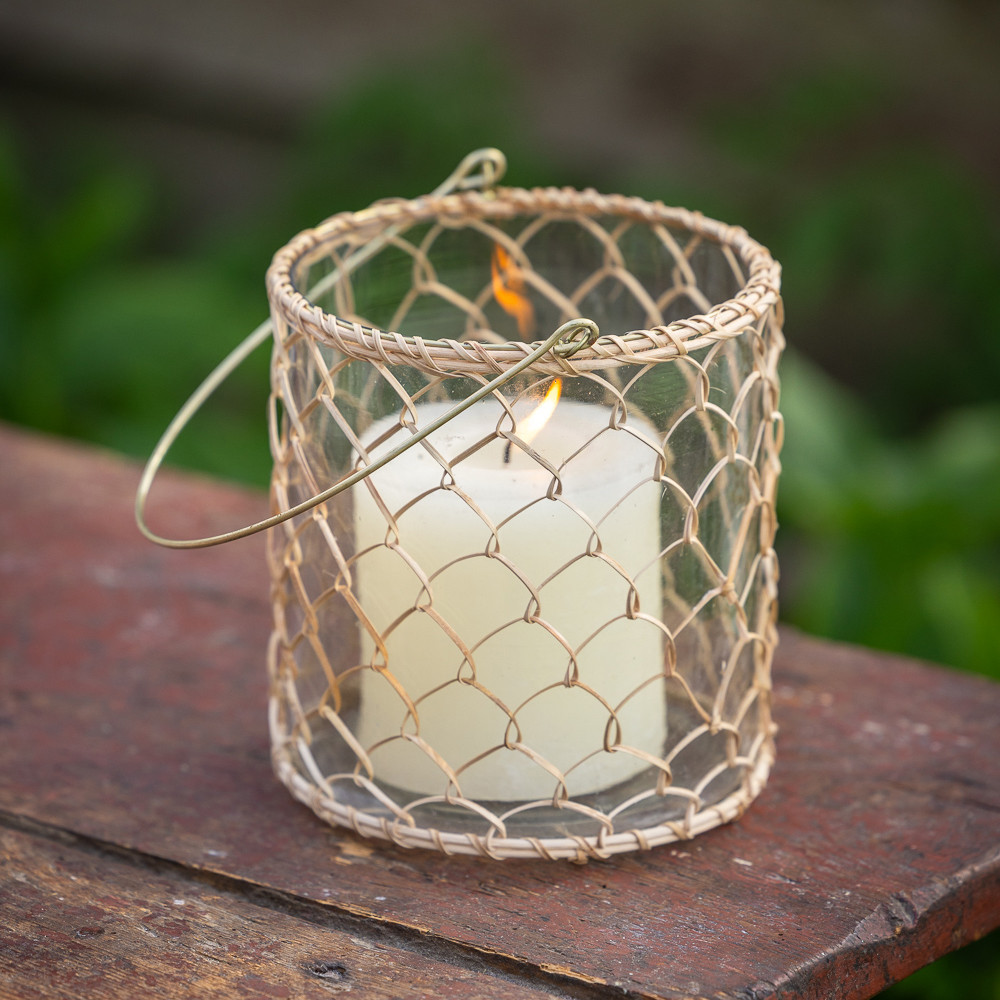 Cane-Crocheted Lantern with Handle | Sarah Raven