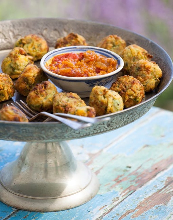 Courgette Balls with Summer Salsa Recipe | Sarah Raven